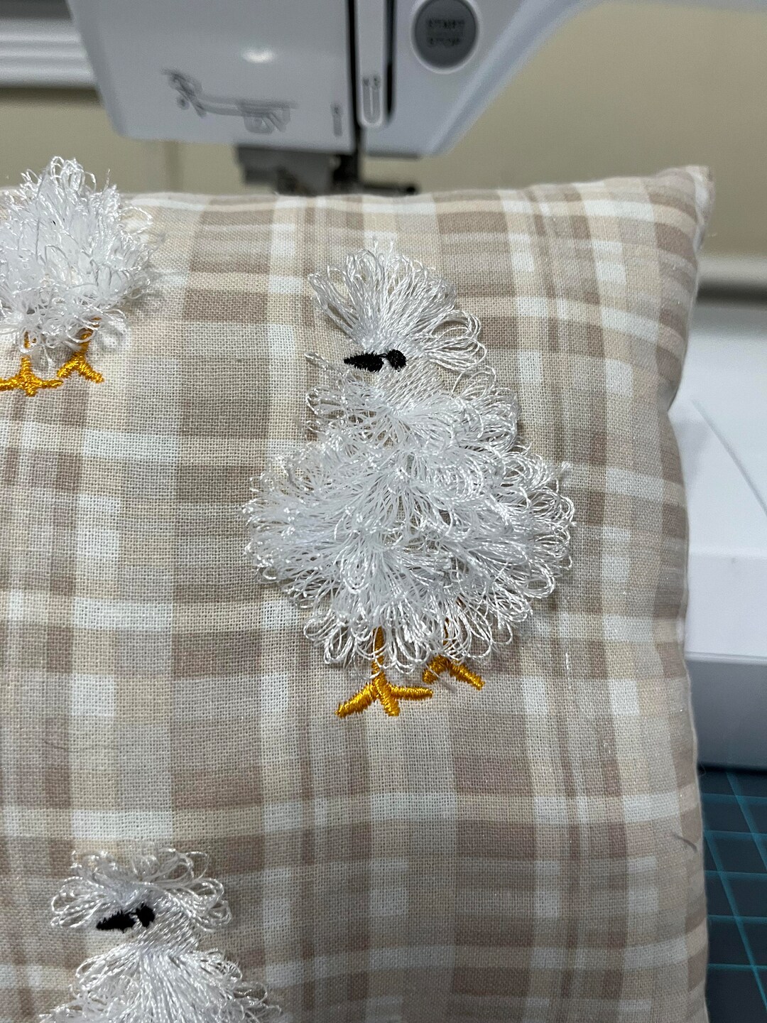 Silkie Chicken Mini Sizes Fringed Fluffy Chenille Farm Bird Machine ...