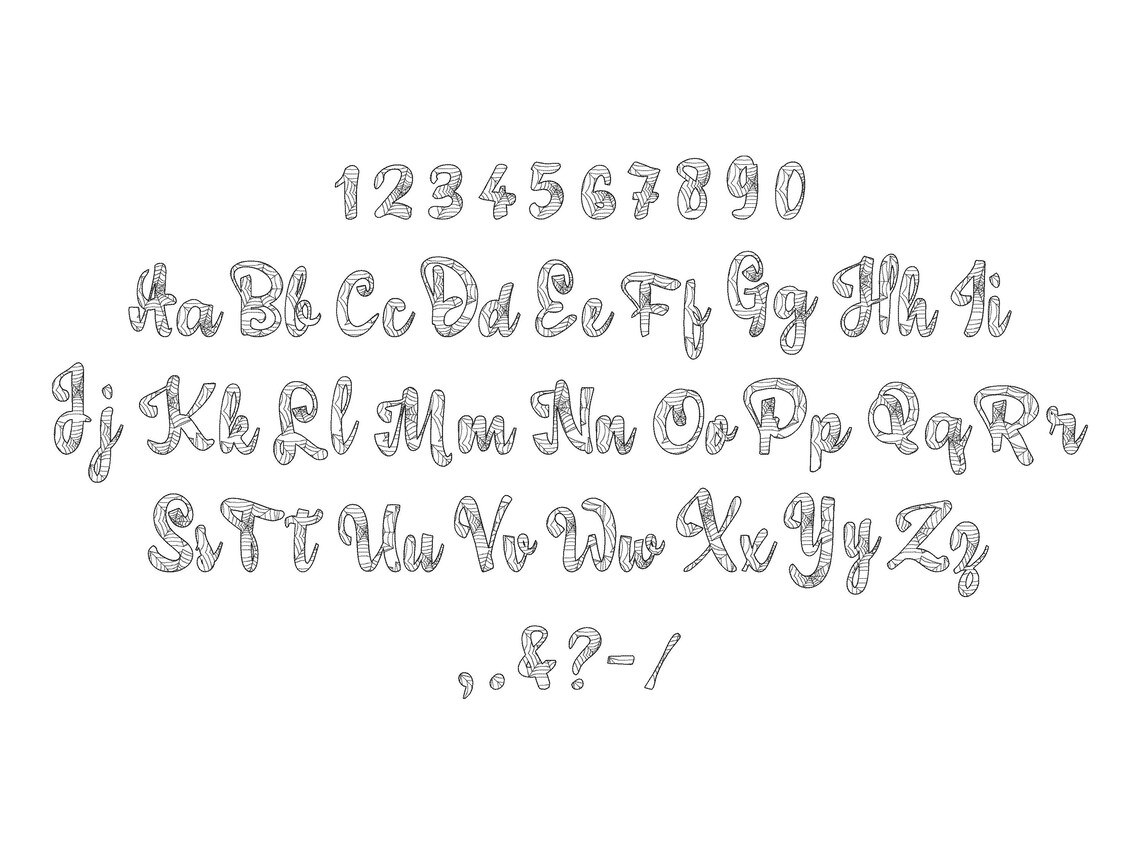 Spider Web Halloween Font Light Sketch Outline Machine Embroidery ...