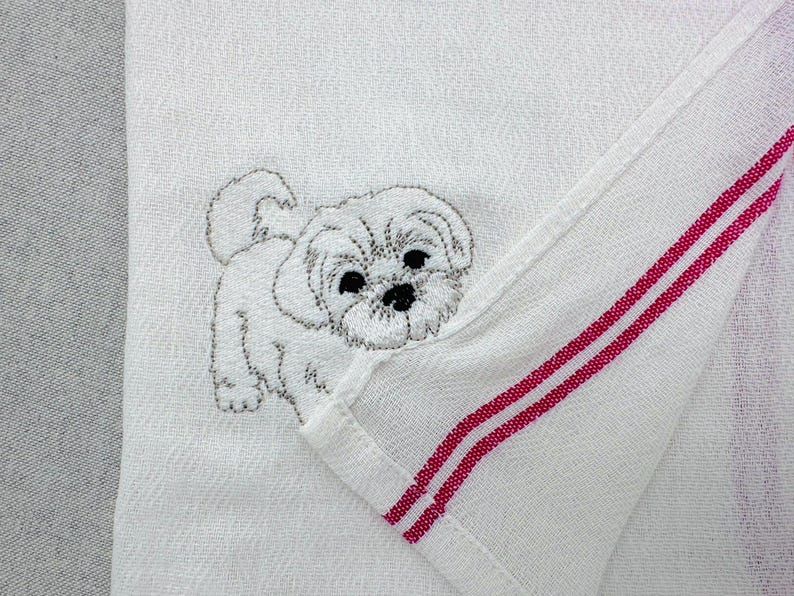 Cute Playing Maltese Puppy Dog Kitchen Dish Towel Animal Machine ...