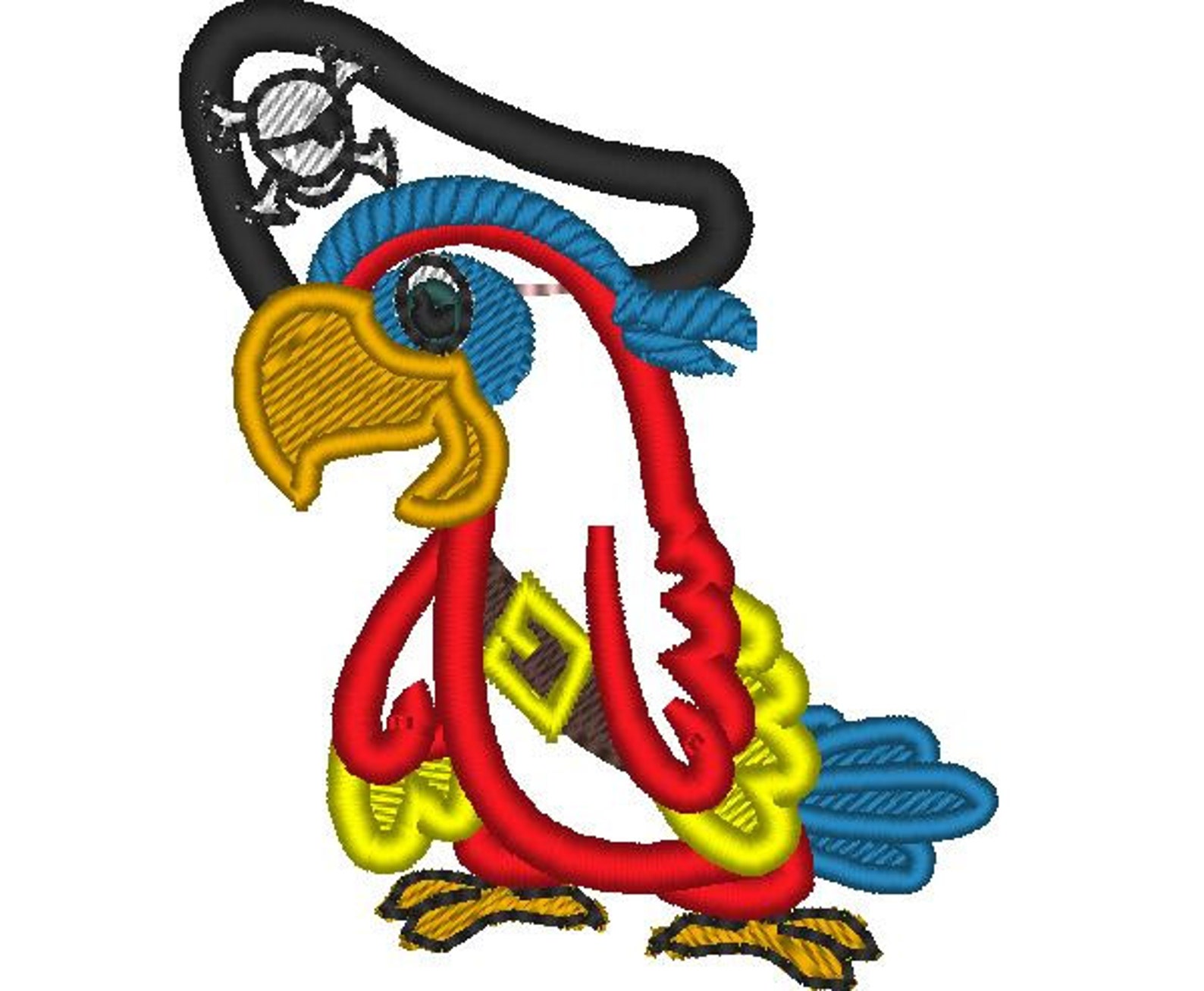 Pirate Parrot Applique Machine Embroidery Designs Multiple - Etsy