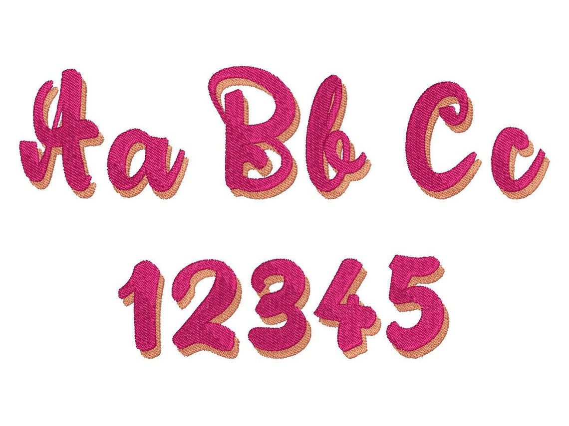 Adeline Script Shadow Font Fill Stitch Machine Embroidery - Etsy