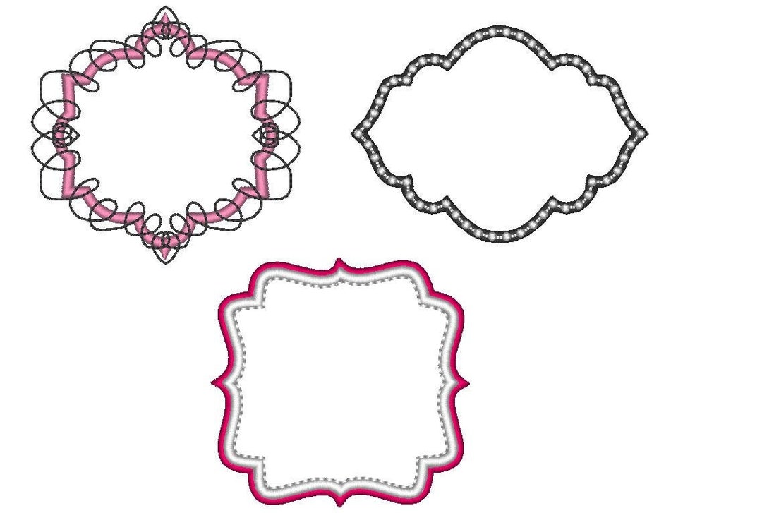 Very Different Decorate Monogram Name Frames 3 Types, SET of 3 Frame ...