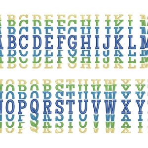 Stacked Font Satin Stitch and Fill Trend Alphabet Letters Awesome Kids ...
