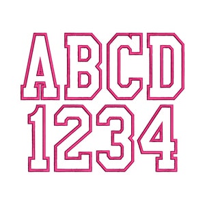 Narrow FONT Applique Varsity Athletic Sport High School Team Players ...
