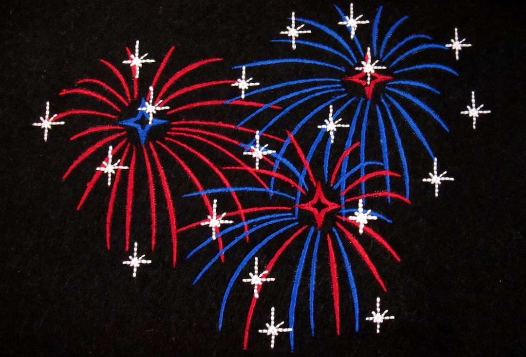 Fireworks - Fourth of July - Machine Embroidery Designs - for Hoop 4x4 ...