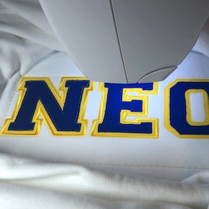 Two Layers Double Applique Athletic Sport High School Team Players FONT ...