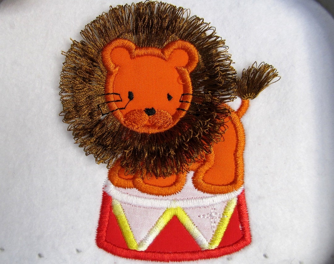 Lion From Circus Fringed Fluffy Mane Applique Fringe in the Hoop Kids ...