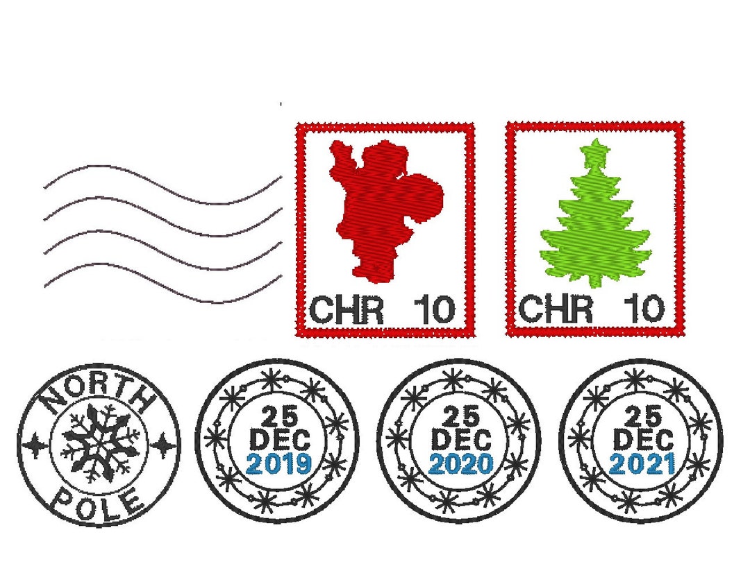 Santa Mail Express 2022 2023 2024 2025 2026 Christmas Envelope Rubber ...
