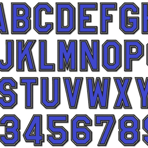 Block Thin Team Players Embroidery Applique Font 2 3 3 4 - Etsy