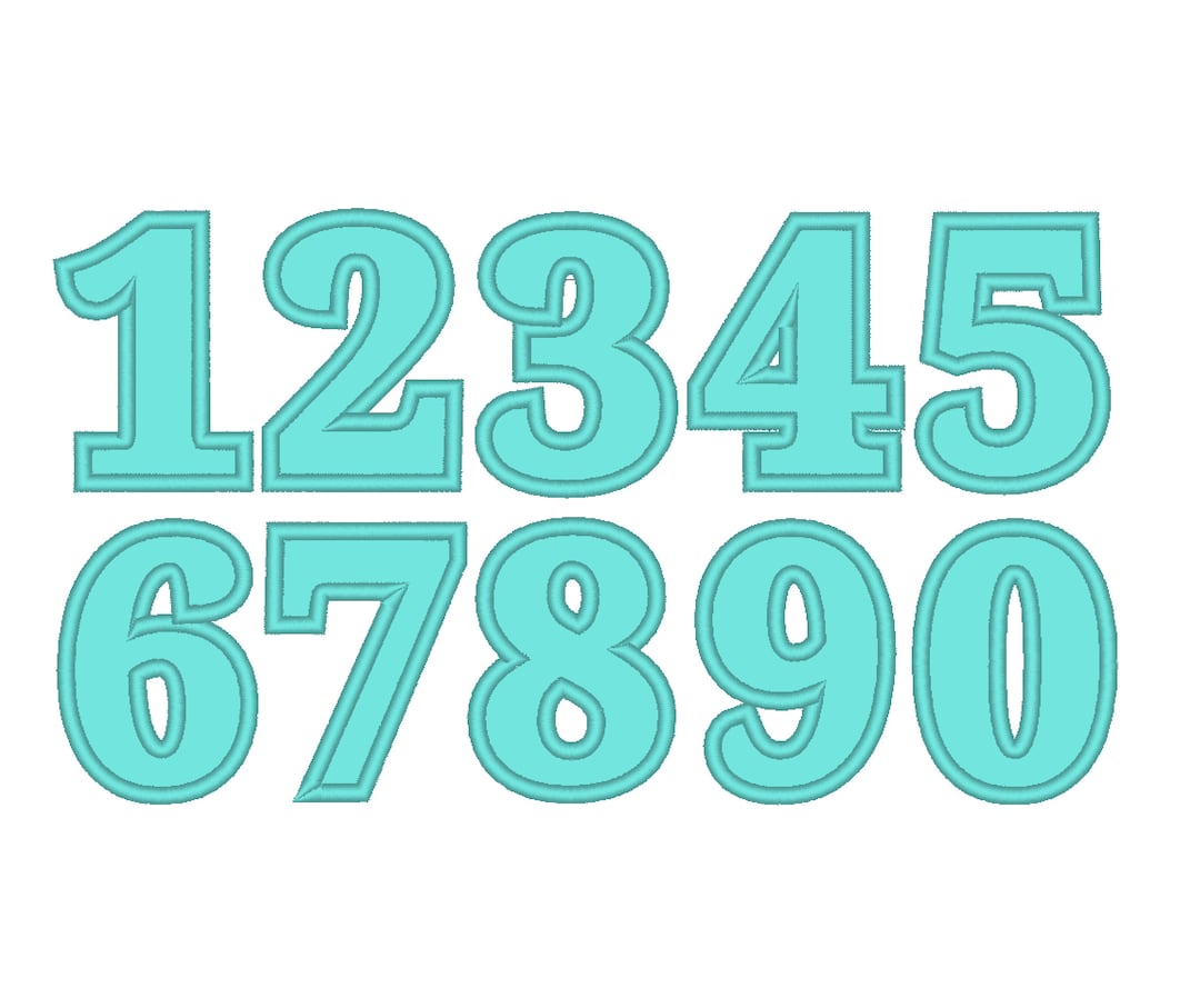 Wide Satin Stitch Numbers, Birthday Numbers Set Machine Embroidery ...