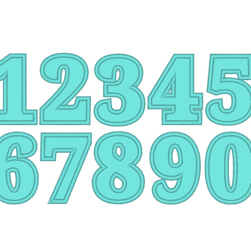 Bold Block Wide Satin Stitch Numbers Birthday Number Machine - Etsy