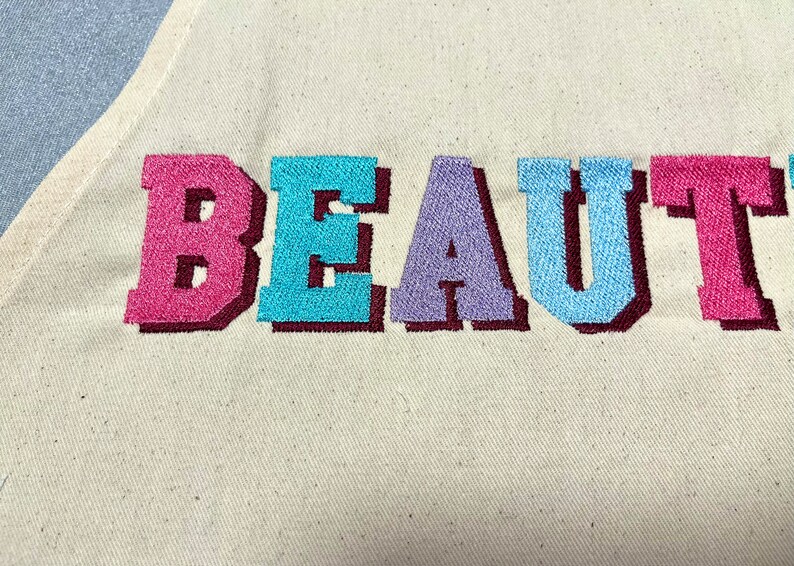 MINI Varsity Collegiate Block Type Shadow Font Fill Stitch Machine ...
