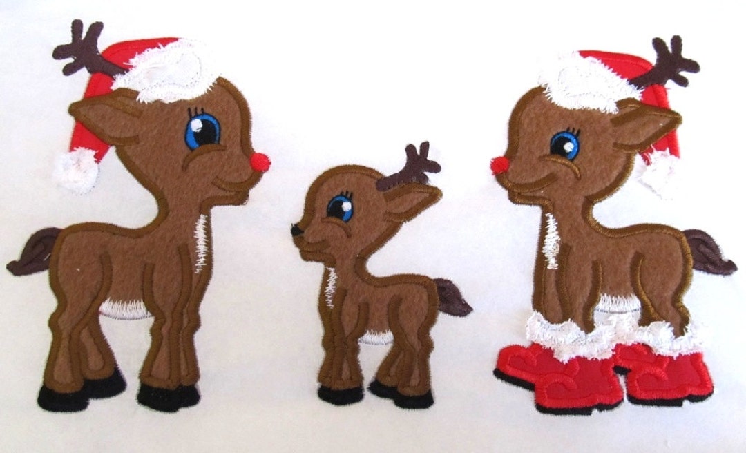Christmas Single Deer, Reindeer, Rudolph, With Santa Hat and Boots, and ...