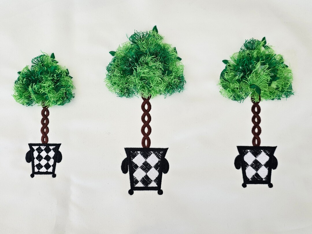Fringed Fluffy Topiary Tree Fringe ITH in the Hoop Cute Fluffy Fringed ...