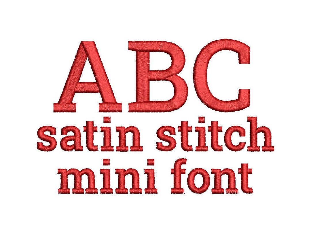 Mini Block FONT Satin Stitch Alphabet Uppercase and Lowercase Monogram ...