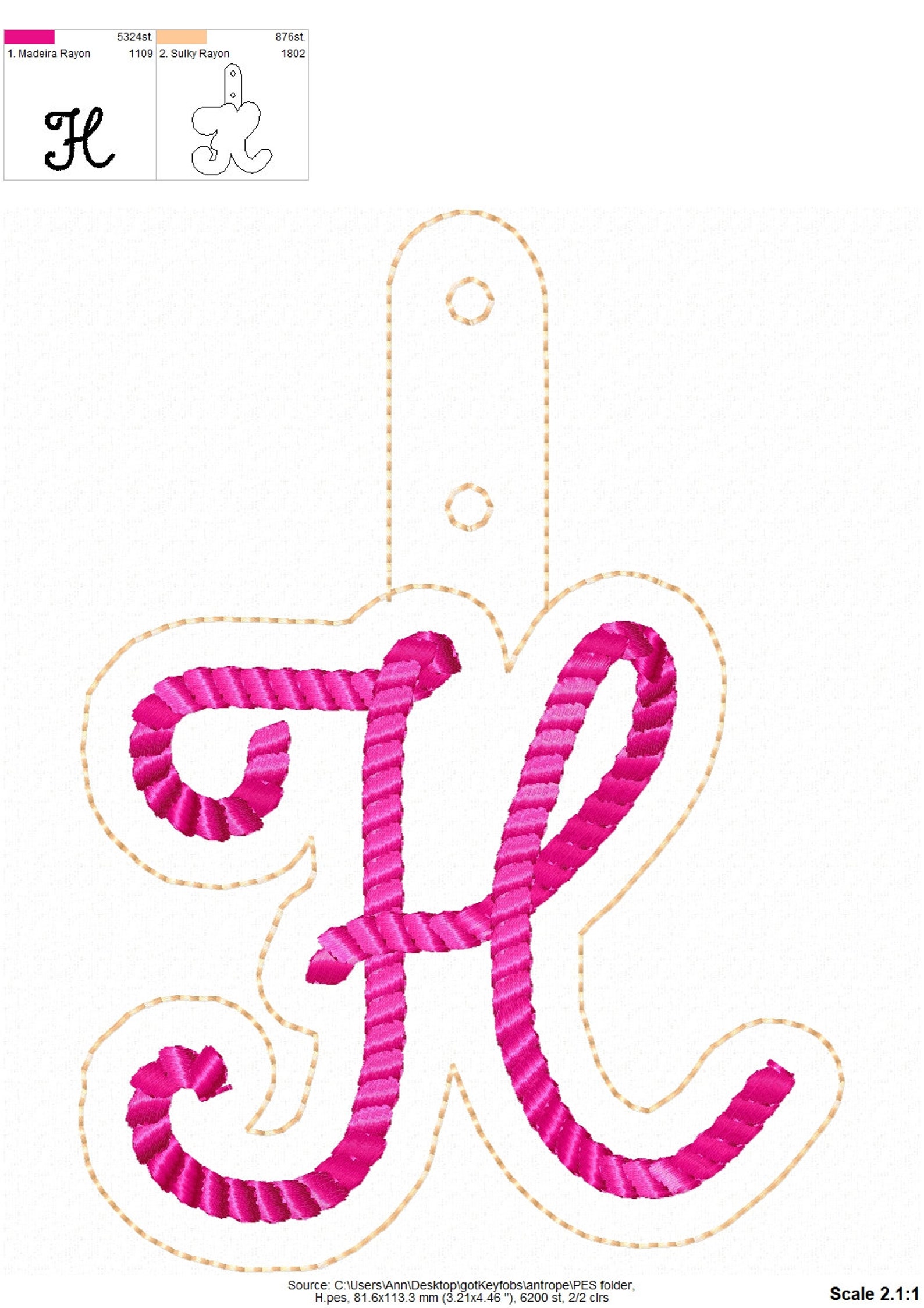 Rope Key Fob Snap Tab Monogram Script Initial Letters From A up to Z in ...