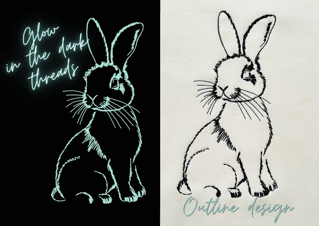 Magic Bunny Silhouette Glow in the Dark Machine Embroidery Designs ...