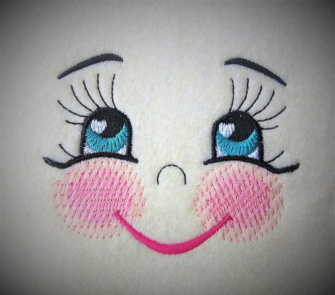 Little Pretty Doll Face Embroidery Embroidered Doll Face Making Doll ...