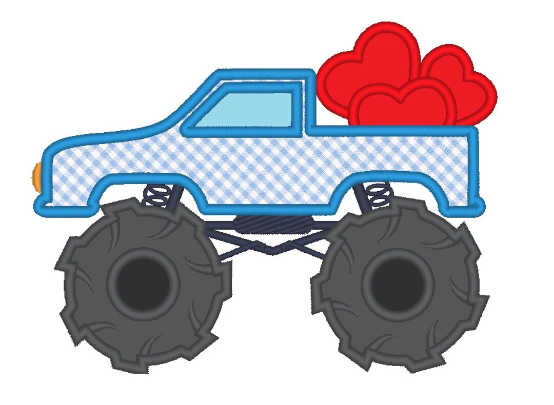 Valentine Day Monster Truck Love Hearts, Hear Truck - Machine ...