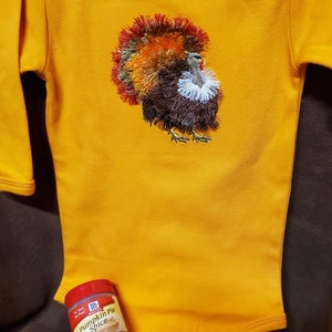 Fringed Fluffy Chenille Turkey Thanksgiving Thanks Fall Machine ...