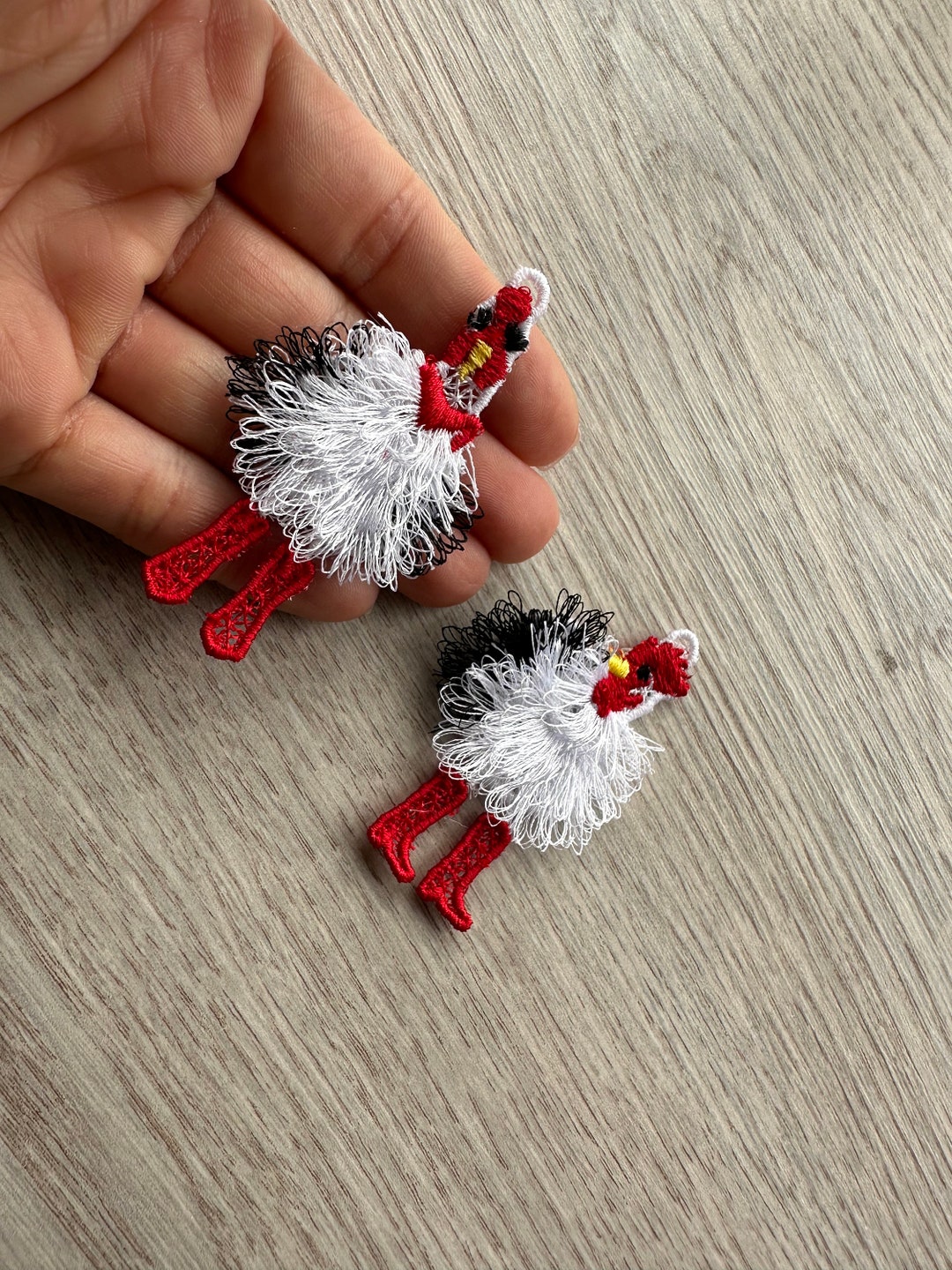 Fringe Chicken Chick Cute Fluffy Earrings Charm Necklace Pendant FSL ...