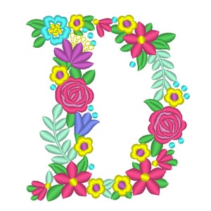 Floral Letter D Garden Flag Monogram Liberty Fashioned Flowers Flower ...