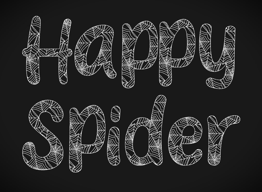 Spiders Web Halloween Font Light Sketch Outline Machine Embroidery ...