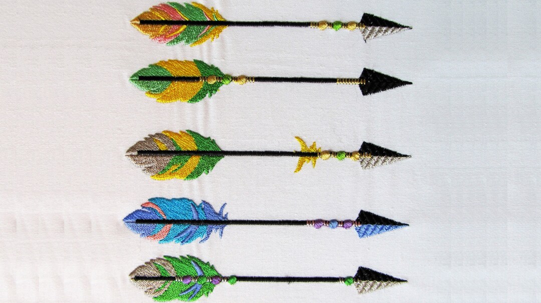 Tribial Arrows, Single Arrow Embroidery Designs Collection, 5 Types in ...