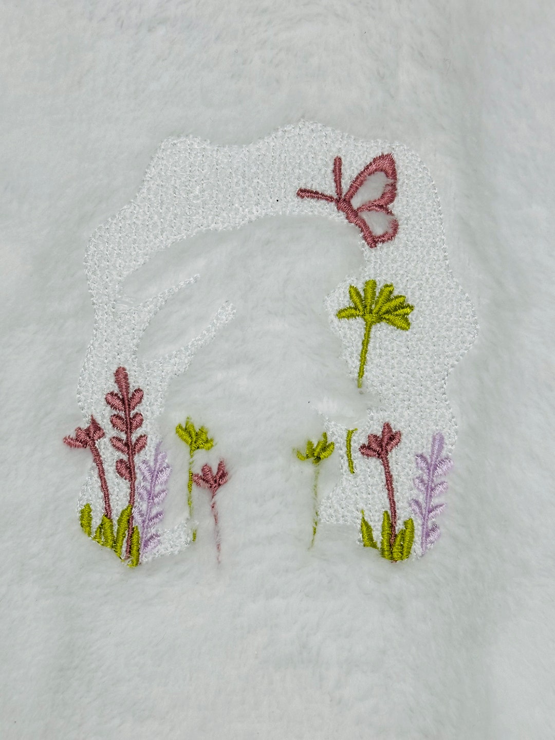 Embossed Bunny Embroidered Hand Towel Machine Embroidery Designs 4x4 ...