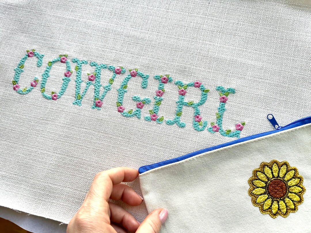 Fishtail Floral Font and Basic Font SET of 2 Alphabet Waffle Stitch ...