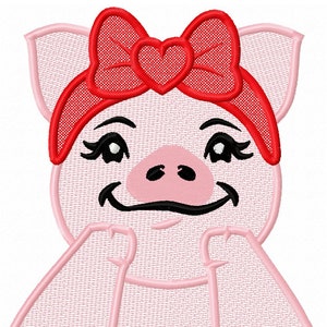 Adorable Piggy Piggie Pig Piglet With Bandanna Bow Farm Animal Girl ...