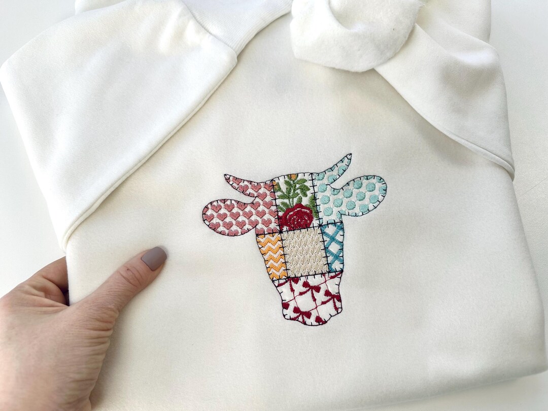 Patchwork Cow Head Patterned Cow Face Machine Embroidery Designs Many ...