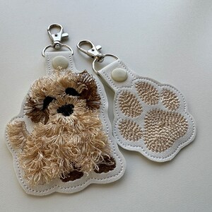 Little Puppy and Dog Paw SET of 2 Eyelet Keychain Cockapoo Goldendoodle ...