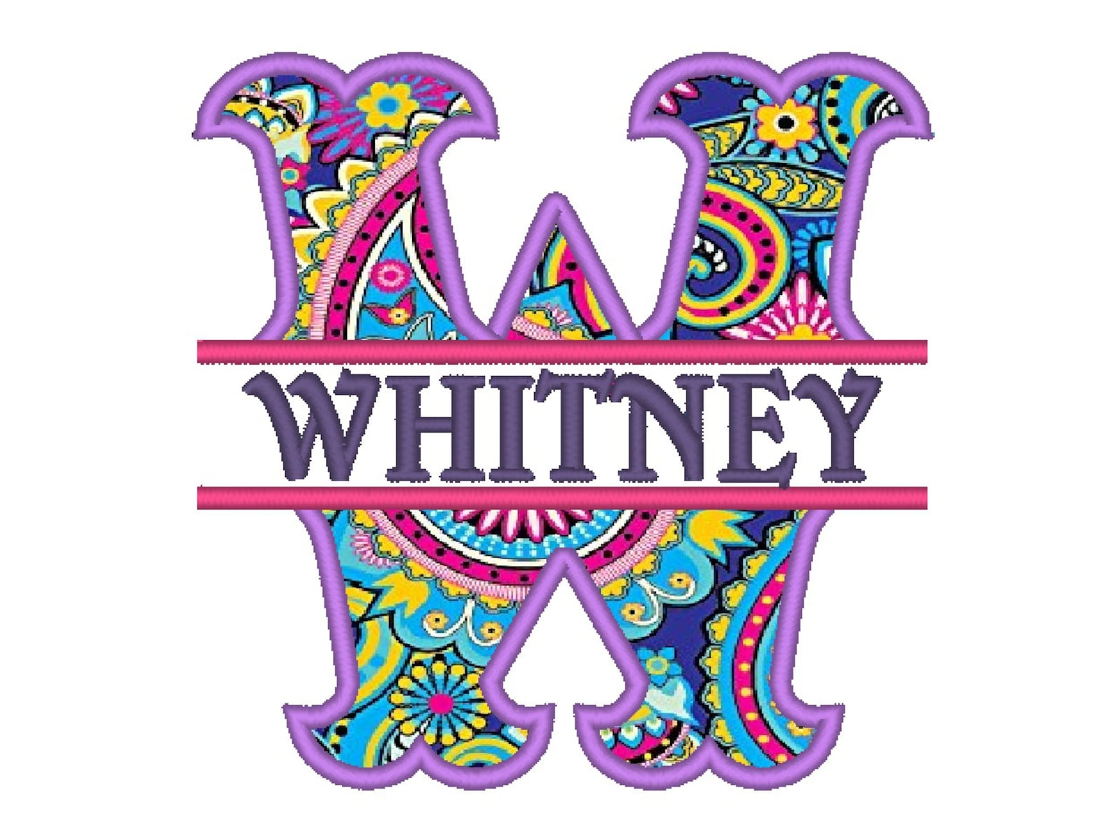 Split Font Machine Embroidery Applique Designs Monogram Set - Etsy