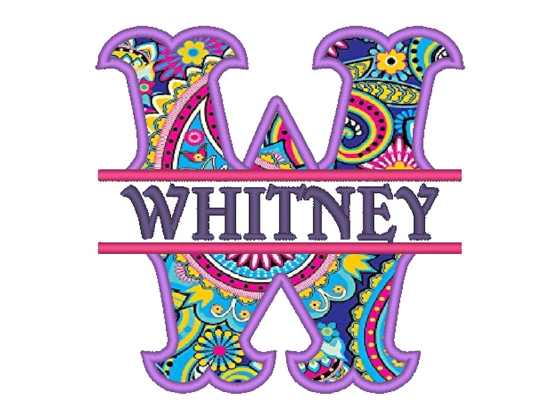 Split Font Machine Embroidery Applique Designs Monogram Set - Etsy