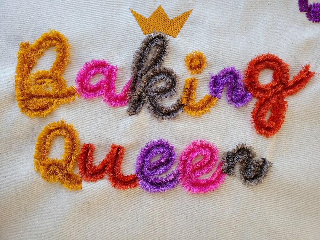 Queen Tiny Extra Secure & Fluff Fringed Handwriting Fluffy FONT Machine ...