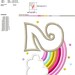 Cute Rainbow Birthday Number 2 TWO Machine Embroidery Applique Designs ...