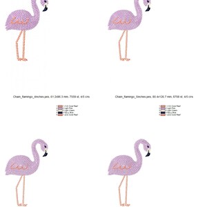Chain Stitch Flamingo Embroidery Chain Flamingos Machine Embroidery ...