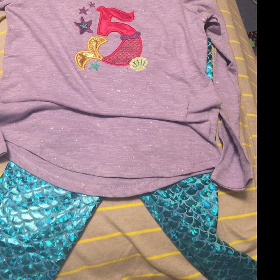 Mermaid Tail Birthday Number, Mermaid Number FIVE 5 Applique, Mermaid ...