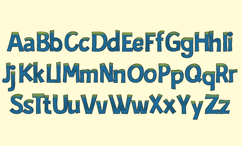 Iridescent 2 Color Block FONT Alphabet Machine Embroidery - Etsy