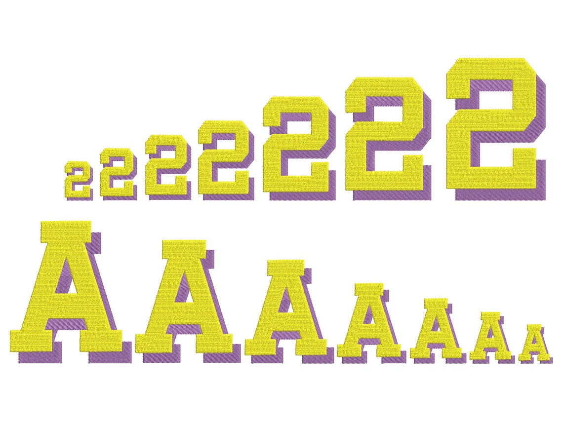 Block Type Shadow Font Fill Stitch Machine Embroidery Designs Assorted ...