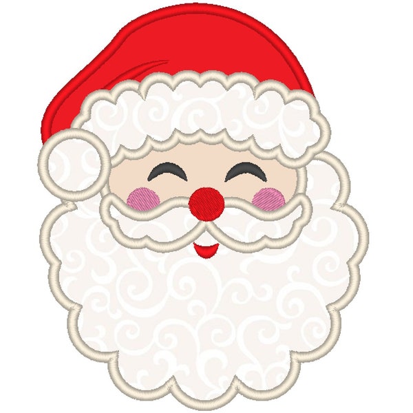Santa Face Embroidery Design - Etsy