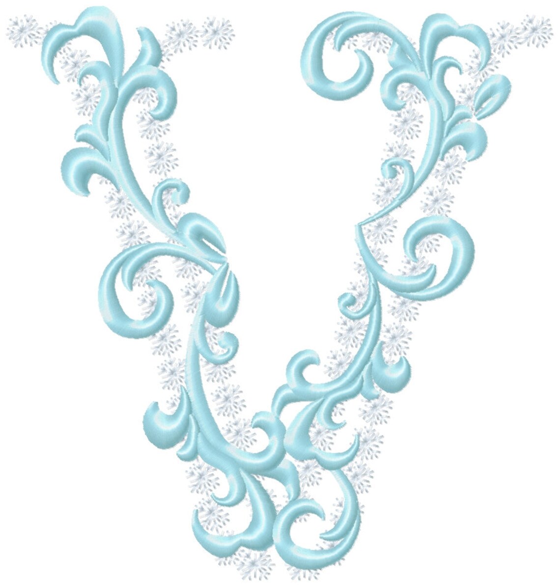Monogram Frozen Font Machine Embroidery Designs Many Sizes From 3 up to ...