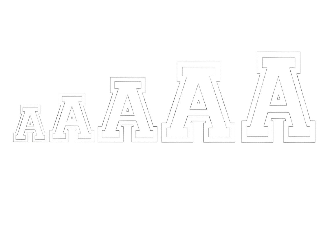 Varsity Block Sport Glitter HTV Vinyl Simply Applique Font Machine ...