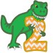 T-rex Dinosaur Birthday Number TWO 2 Machine Embroidery Birtday Outfit ...