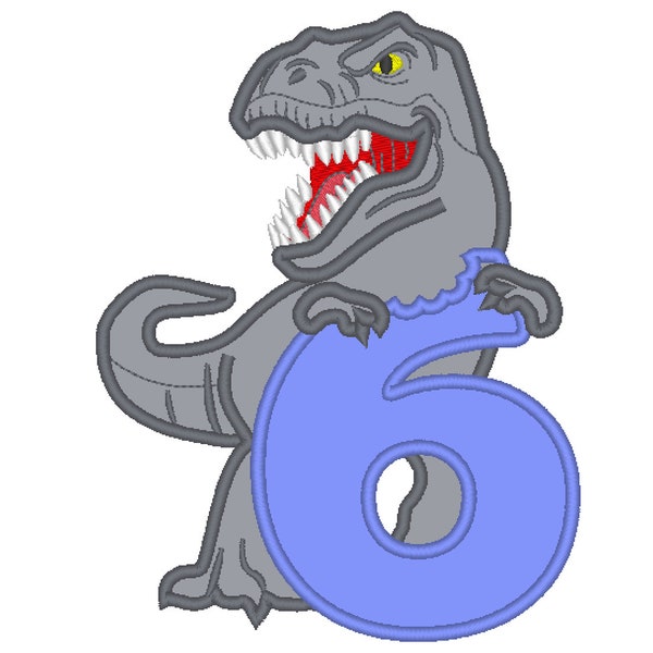 Dinosaur Birthday Embroidery Design - Etsy