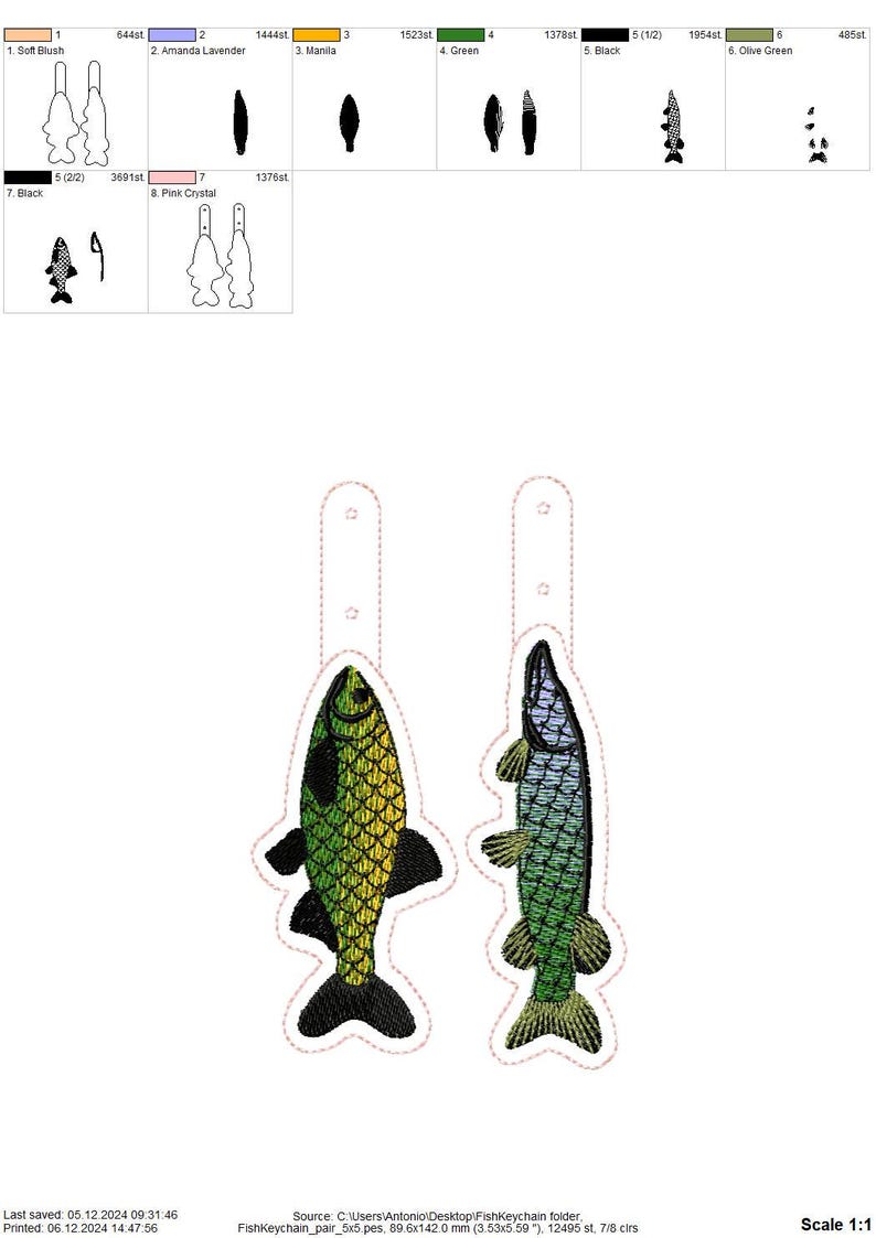 Iridescent Rainbow Fish Key Fob Snap Tab Fisherman Gift Idea in the ...