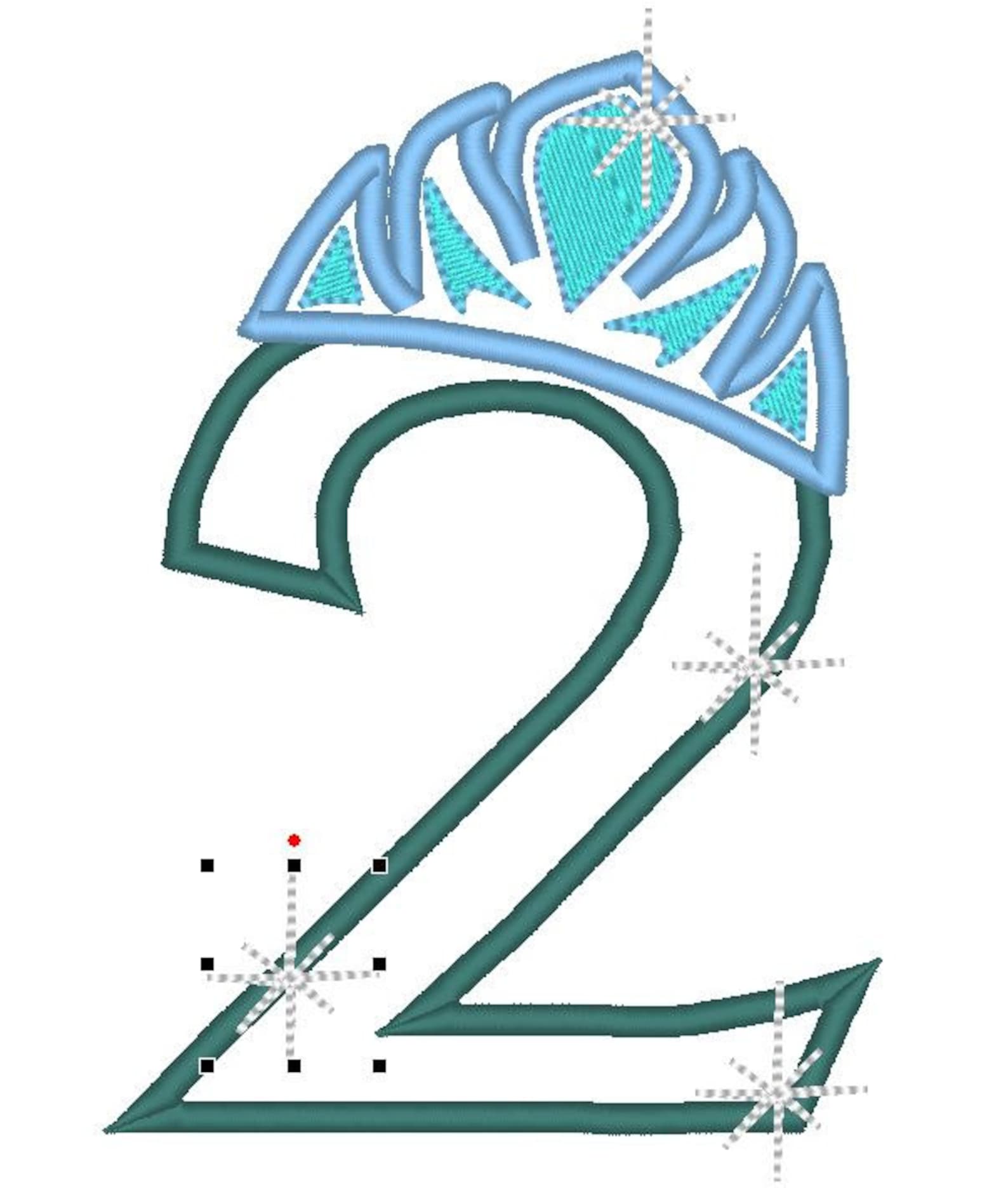 Frozen Ice Numbers for Princess Birthday, Machine Embroidery Applique ...