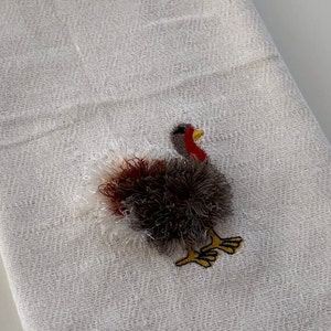 Fringed Fluffy Chenille Turkey Thanksgiving Thanks Fall Machine ...