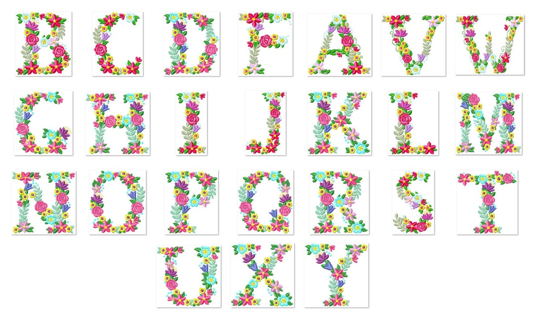 UPDATED! Floral Whole Entire Alphabet Garden Flag Monogram Liberty ...
